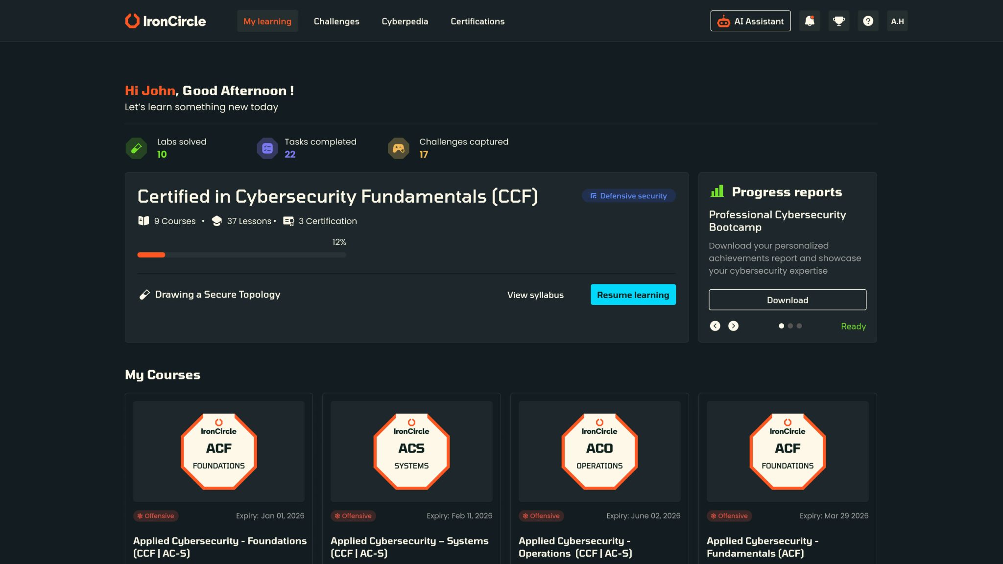 IronCircle Platform - Immersive AI Cybersecurity Training